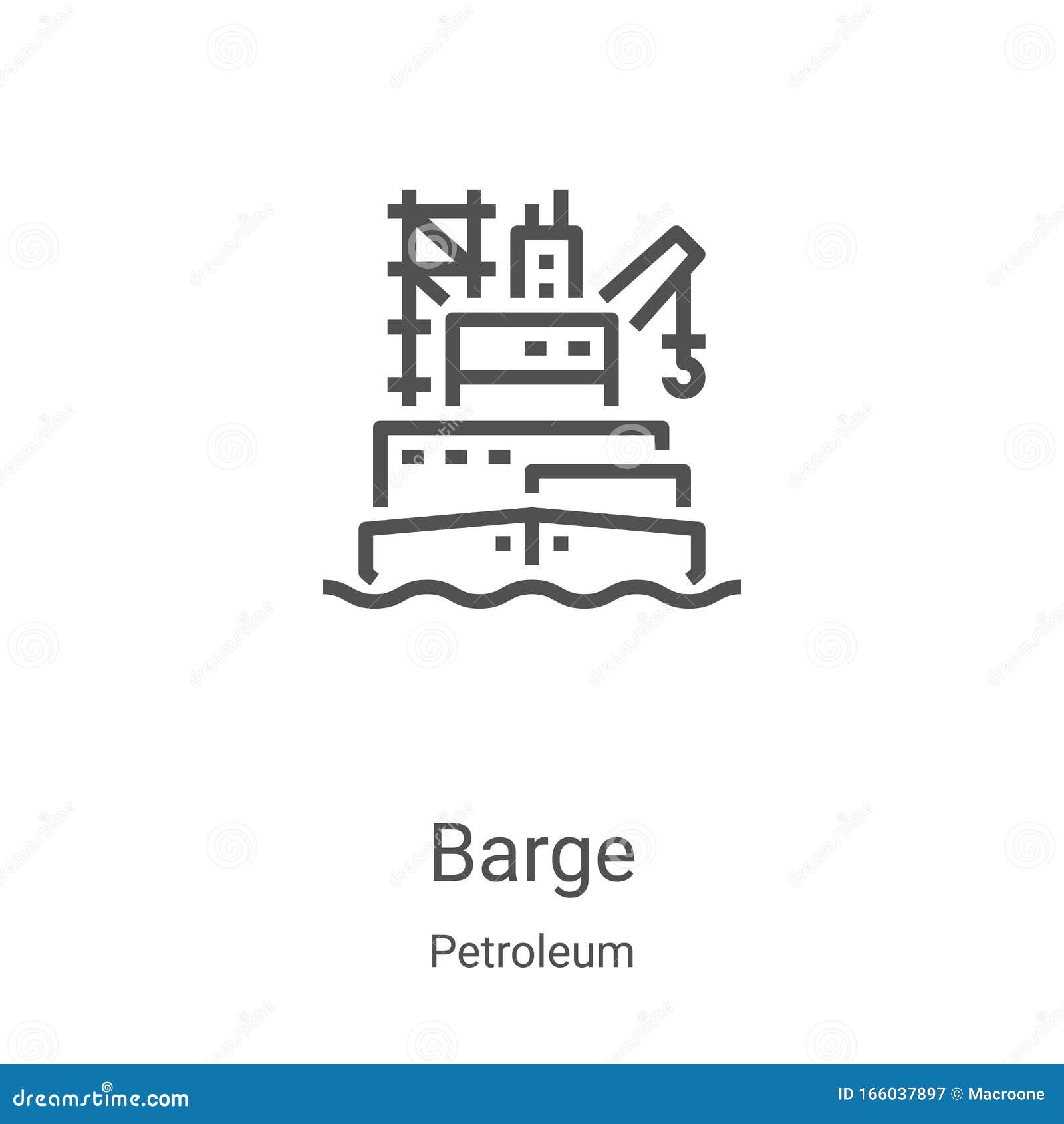 Barge Icon Vector from Petroleum Collection. Thin Line Barge Outline ...