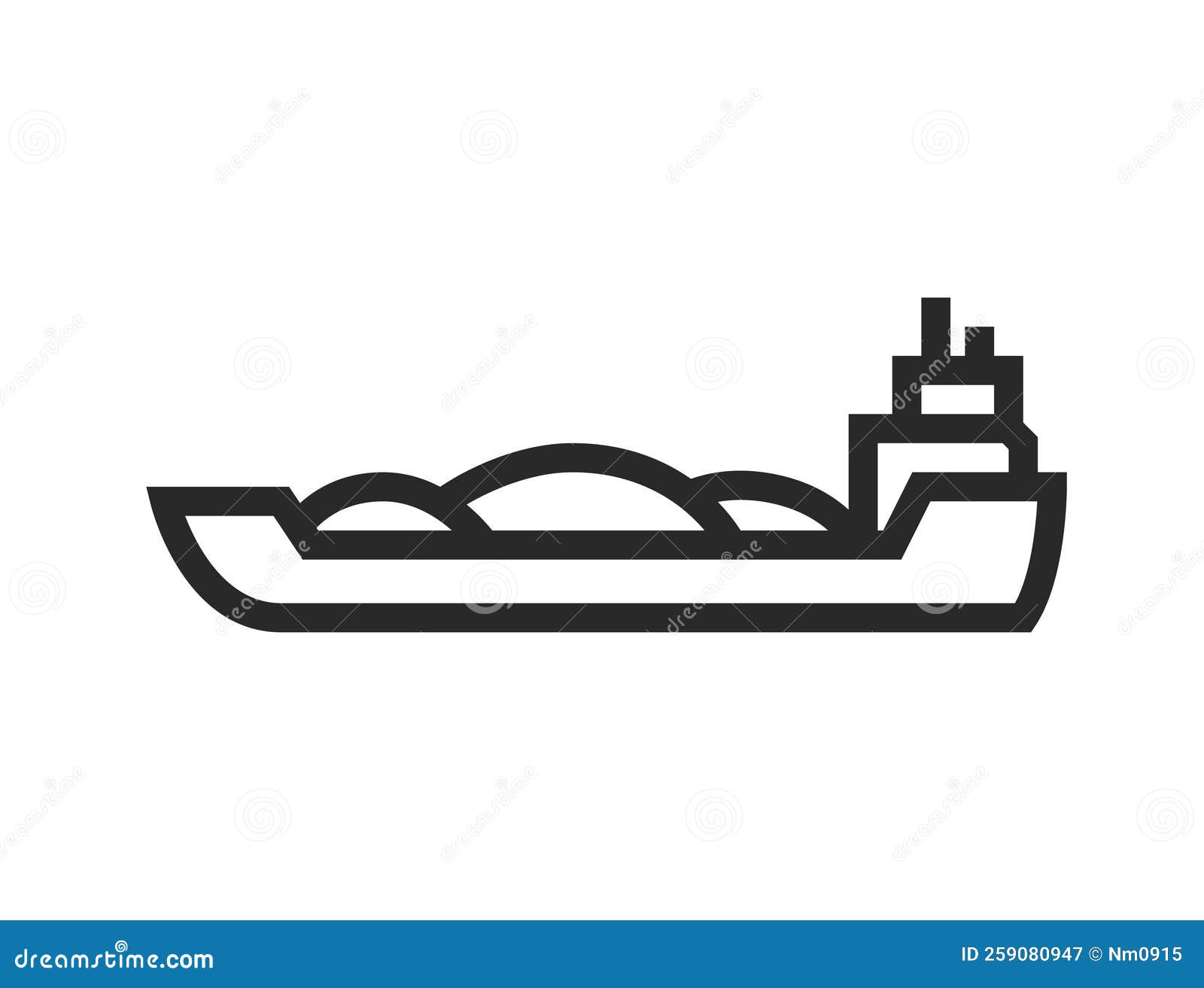 Barge Line Icon. River Cargo Ship Symbol. Isolated Vector Image Royalty ...