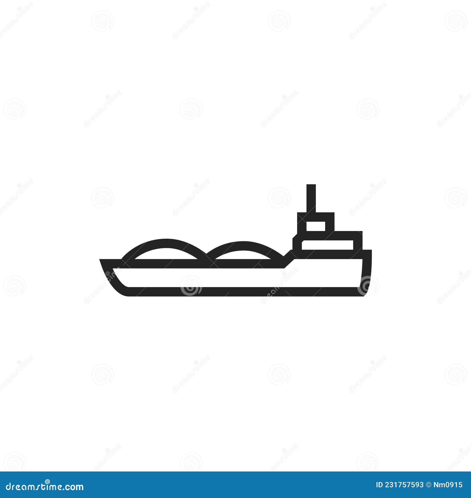Barge Line Icon Set. River Cargo Vessel Symbols. Isolated Vector Images ...
