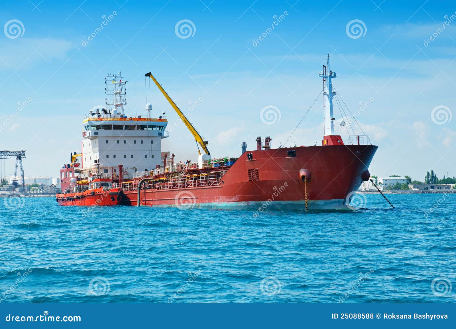 Barge in the port stock photo. Image of large, heavy - 25088588