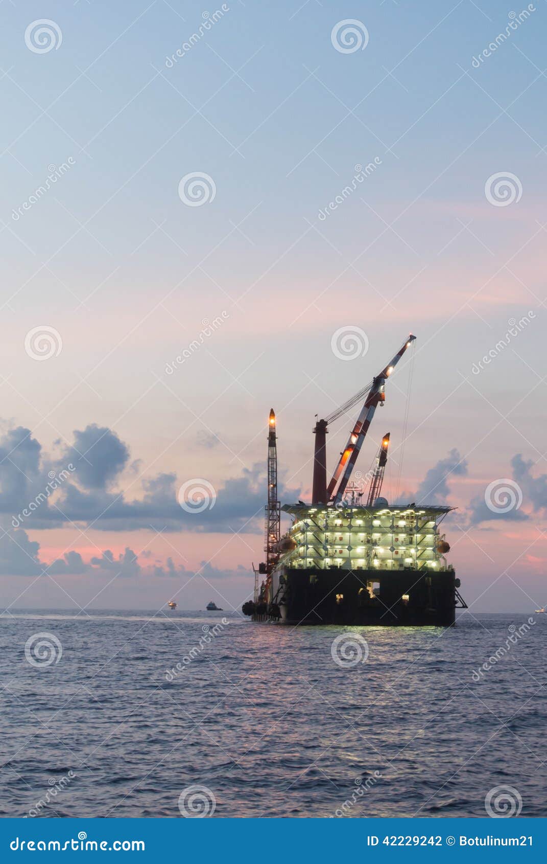 Barge Rig Platform of Oil and Gas Industry Stock Photo - Image of drill ...