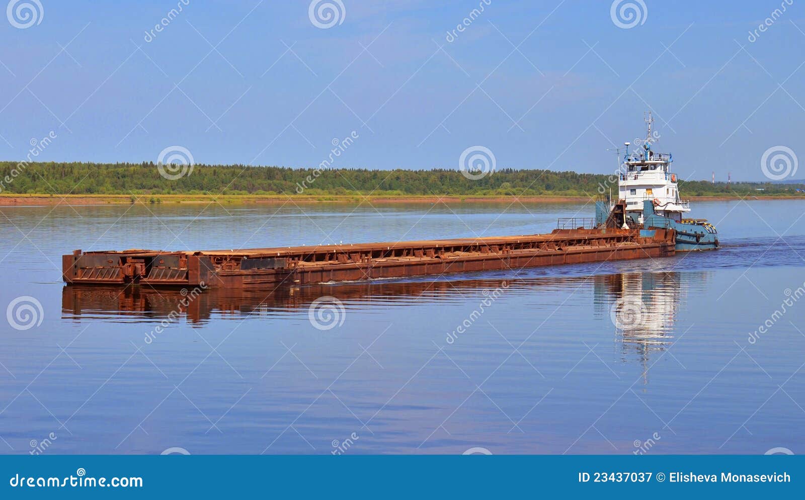 The barge on a river stock image. Image of color, bank - 23437037