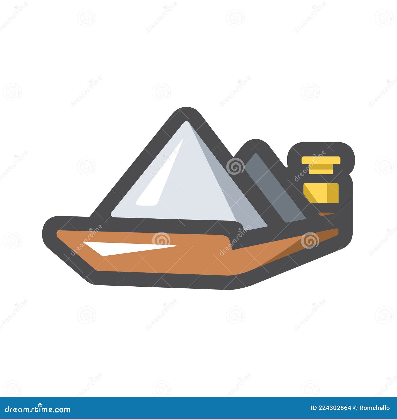 Barge on a River Bulk Cargo Shipping Vector Icon Cartoon Illustration ...