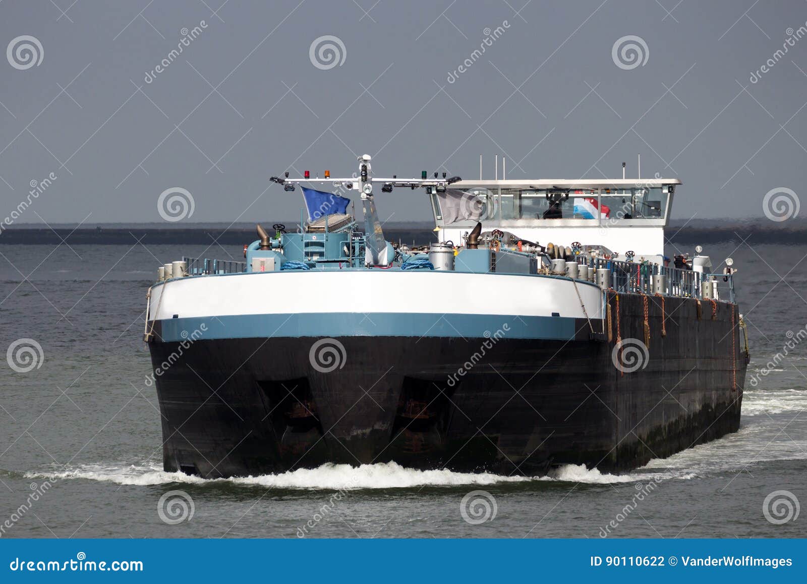 Barge on a river stock photo. Image of moving, transport - 90110622