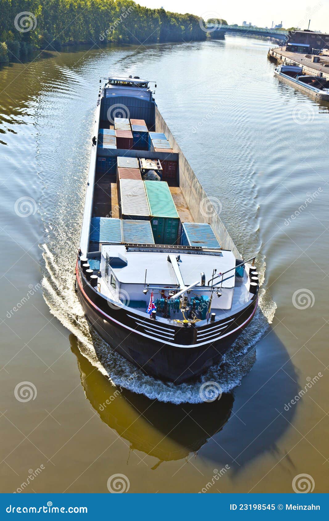 Barge on river main stock image. Image of main, loading - 23198545