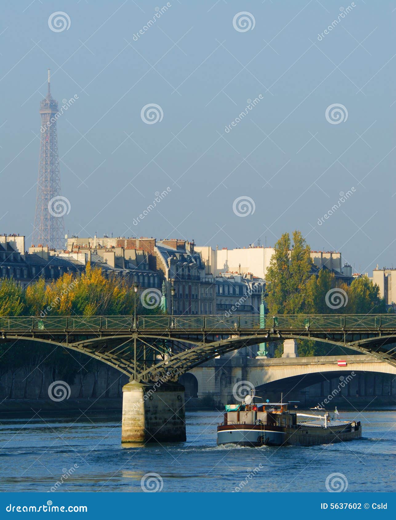 A Barge on the Seine, Paris Stock Photo - Image of europe, beautiful ...