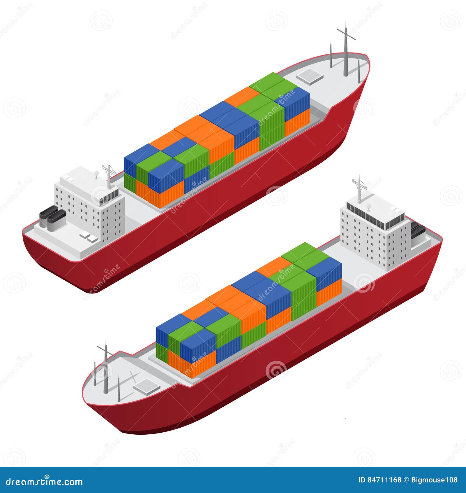 Tugboat And Barge Cartoon Vector | CartoonDealer.com #69238171