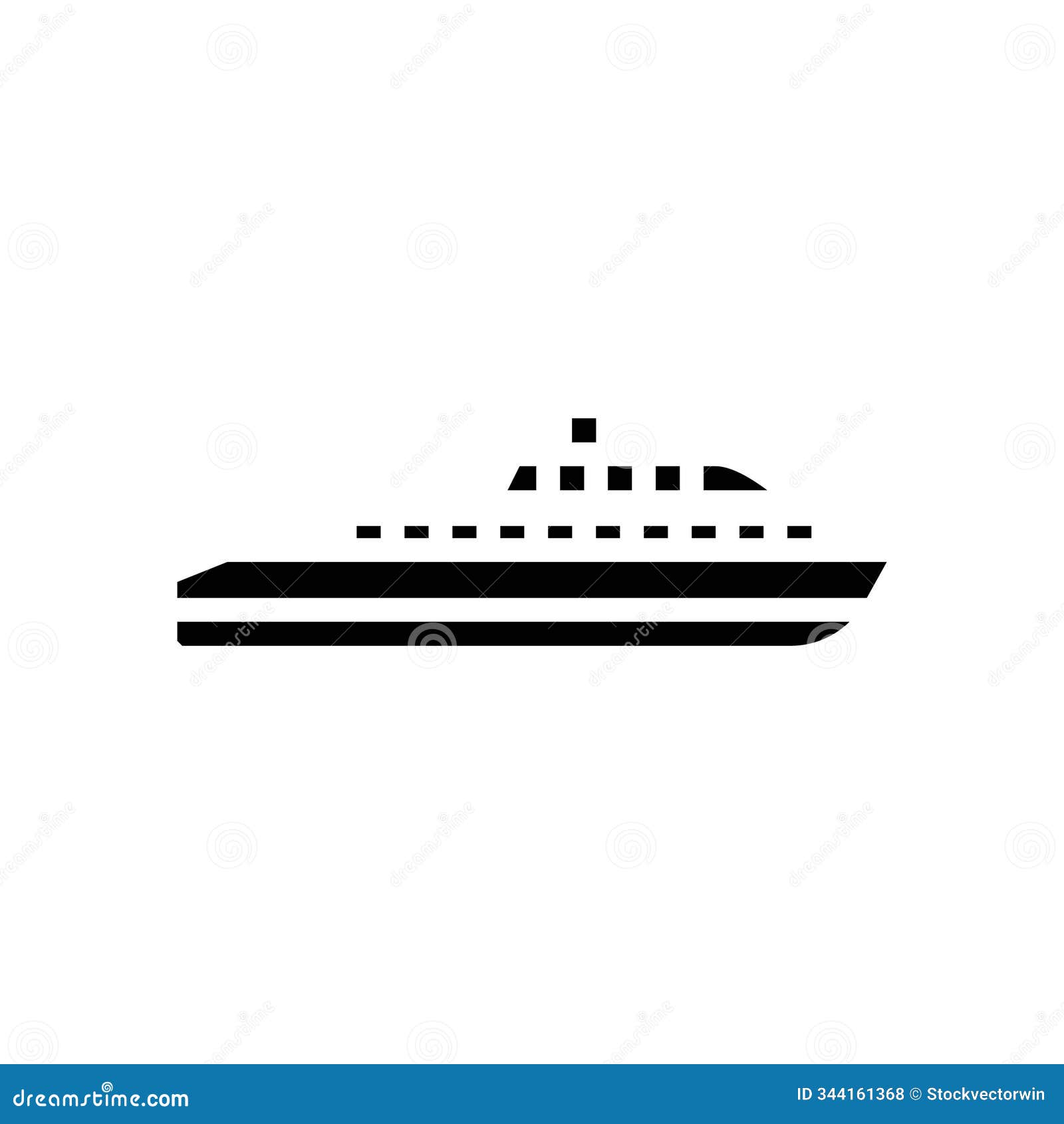 Barge Ship Icon. River Cargo Vessel Symbol. Isolated Vector Image ...