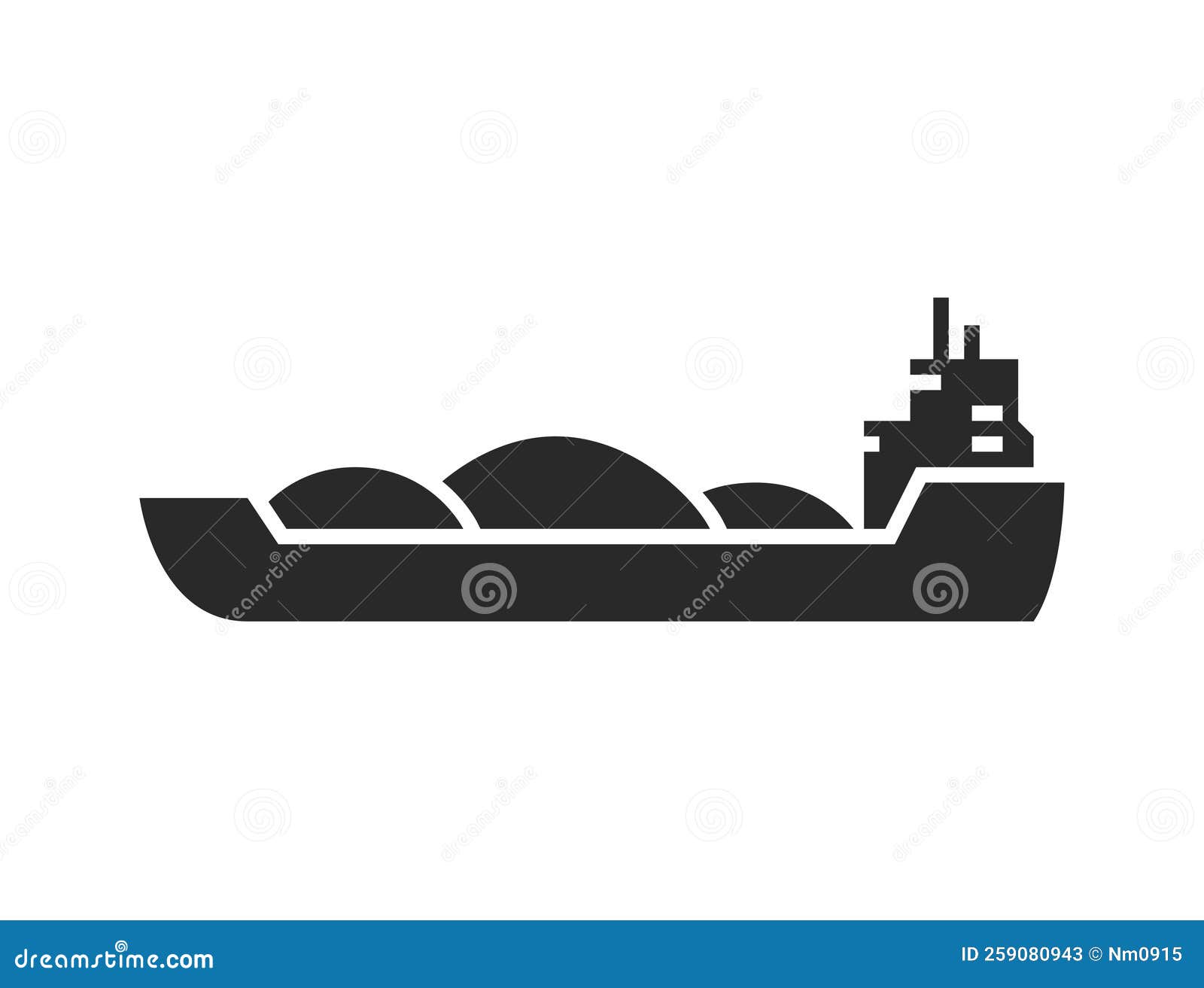 Barge Ship Icon. River Cargo Vessel Symbol. Isolated Vector Image ...