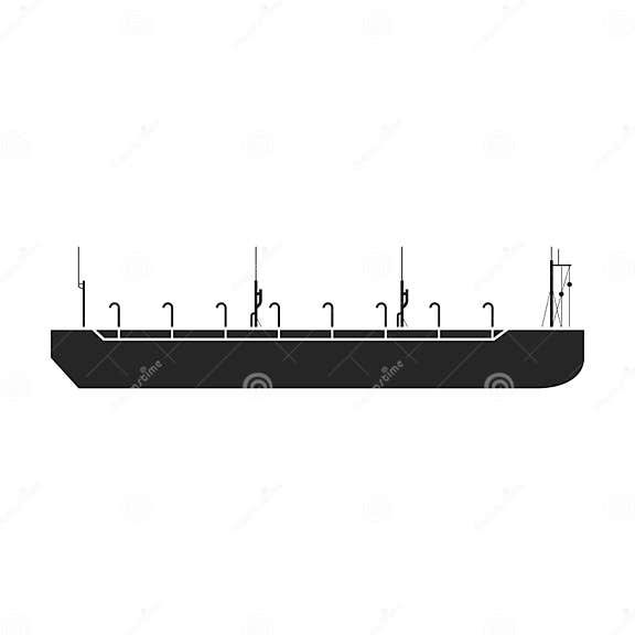 Barge Vector Icon.Black Vector Icon Isolated on White Background Barge ...
