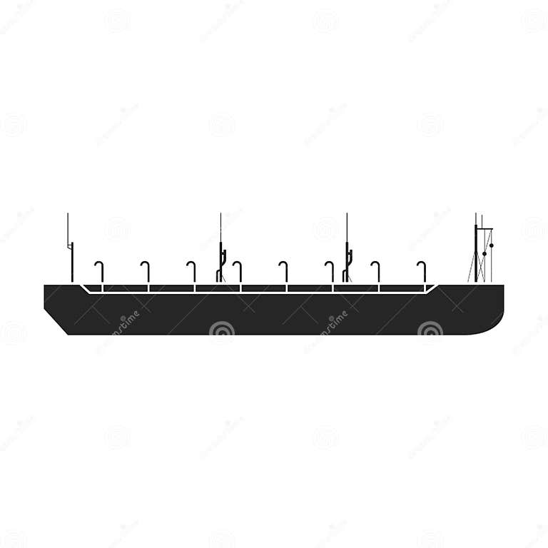 Barge Vector Icon.Black Vector Icon Isolated on White Background Barge ...