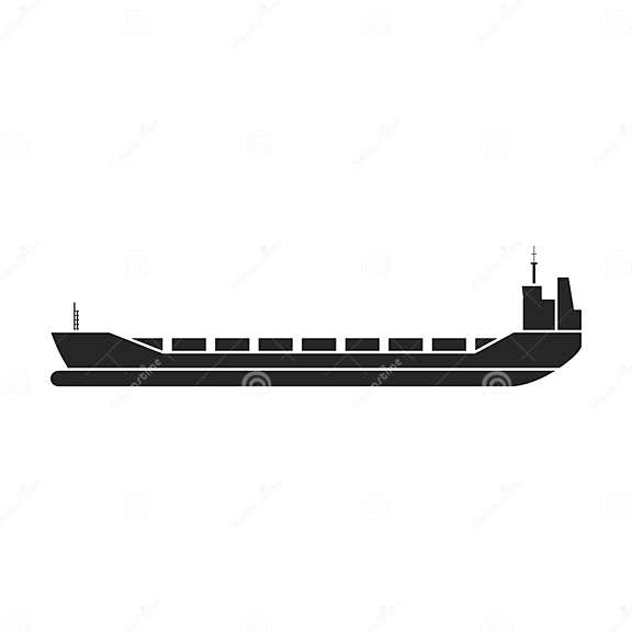 Barge Vector Icon.Black Vector Icon Isolated on White Background Barge ...