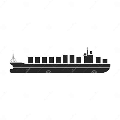 Barge Vector Icon.Black Vector Icon Isolated on White Background Barge ...