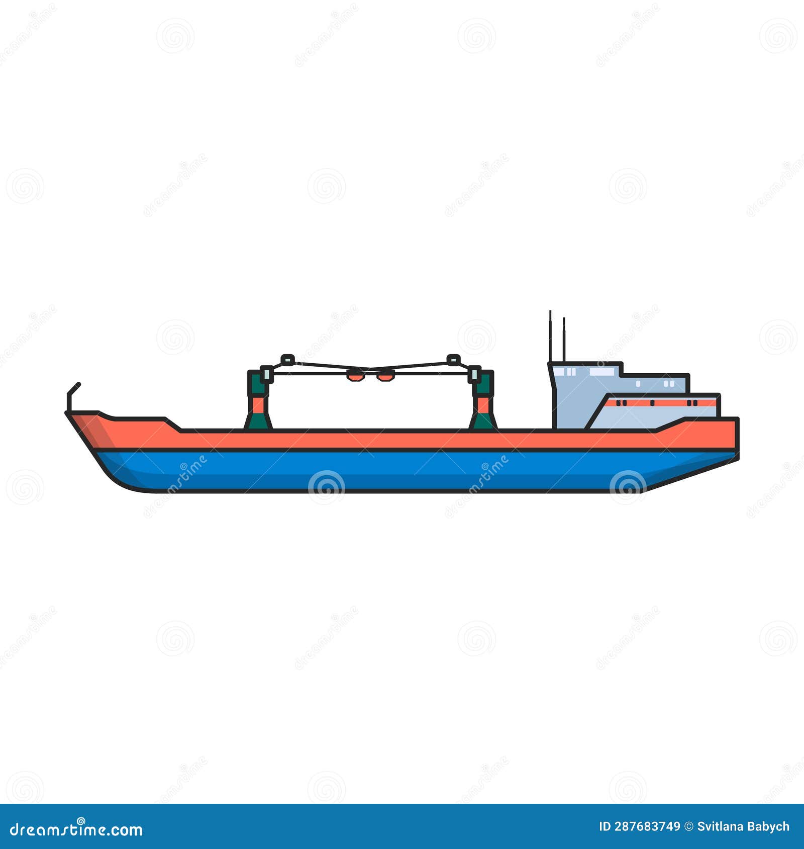 Barge Vector Icon.Color Vector Icon Isolated on White Background Barge ...