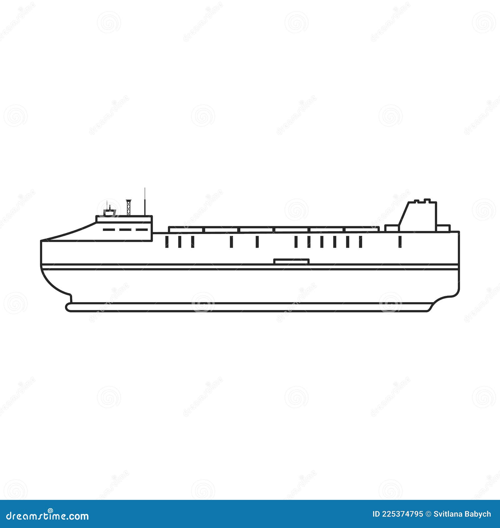 Barge Vector Icon.Outline Vector Icon Isolated on White Background ...