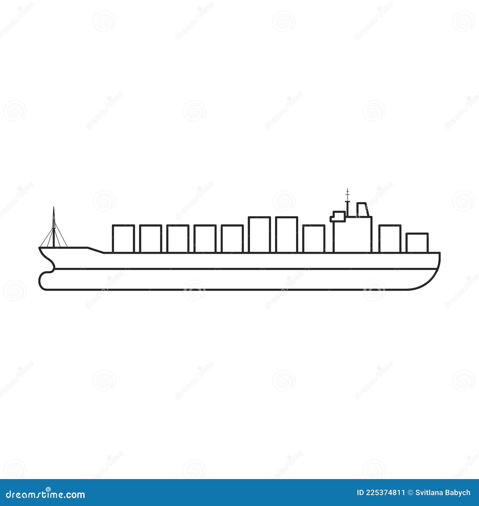 Barge Vector Icon.Outline Vector Icon Isolated on White Background ...