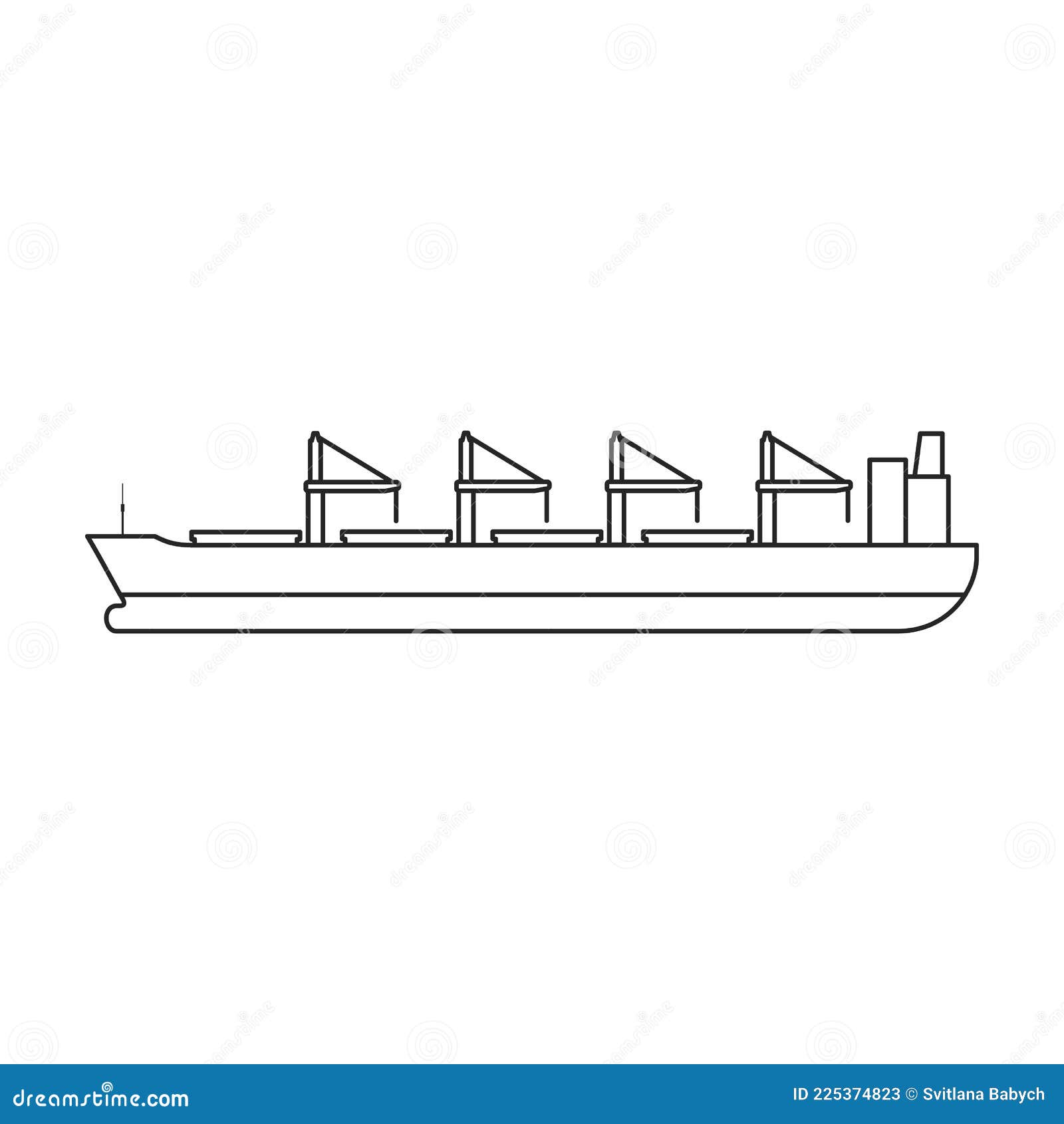 Barge Vector Icon.Outline Vector Icon Isolated on White Background ...