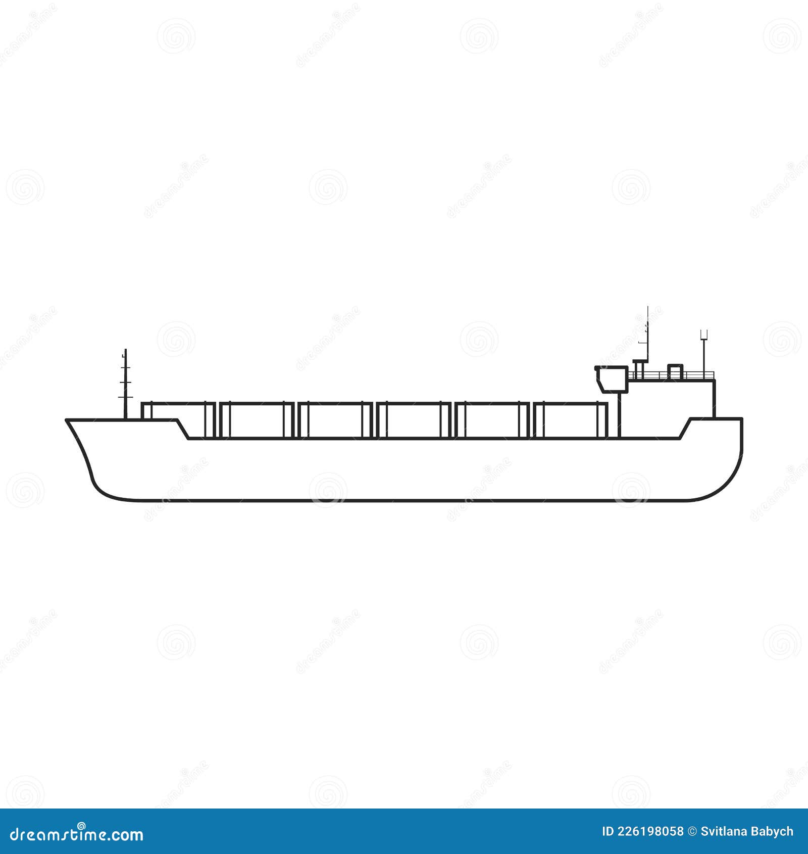 Barge Vector Icon.Outline Vector Icon Isolated on White Background ...