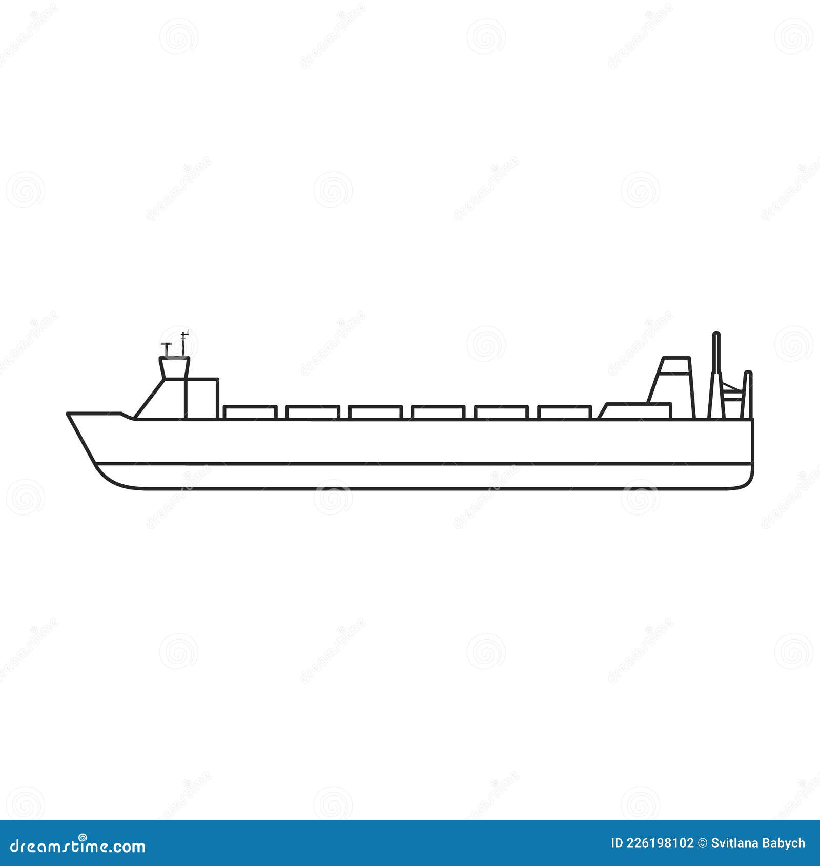 Barge Vector Icon.Outline Vector Icon Isolated on White Background ...