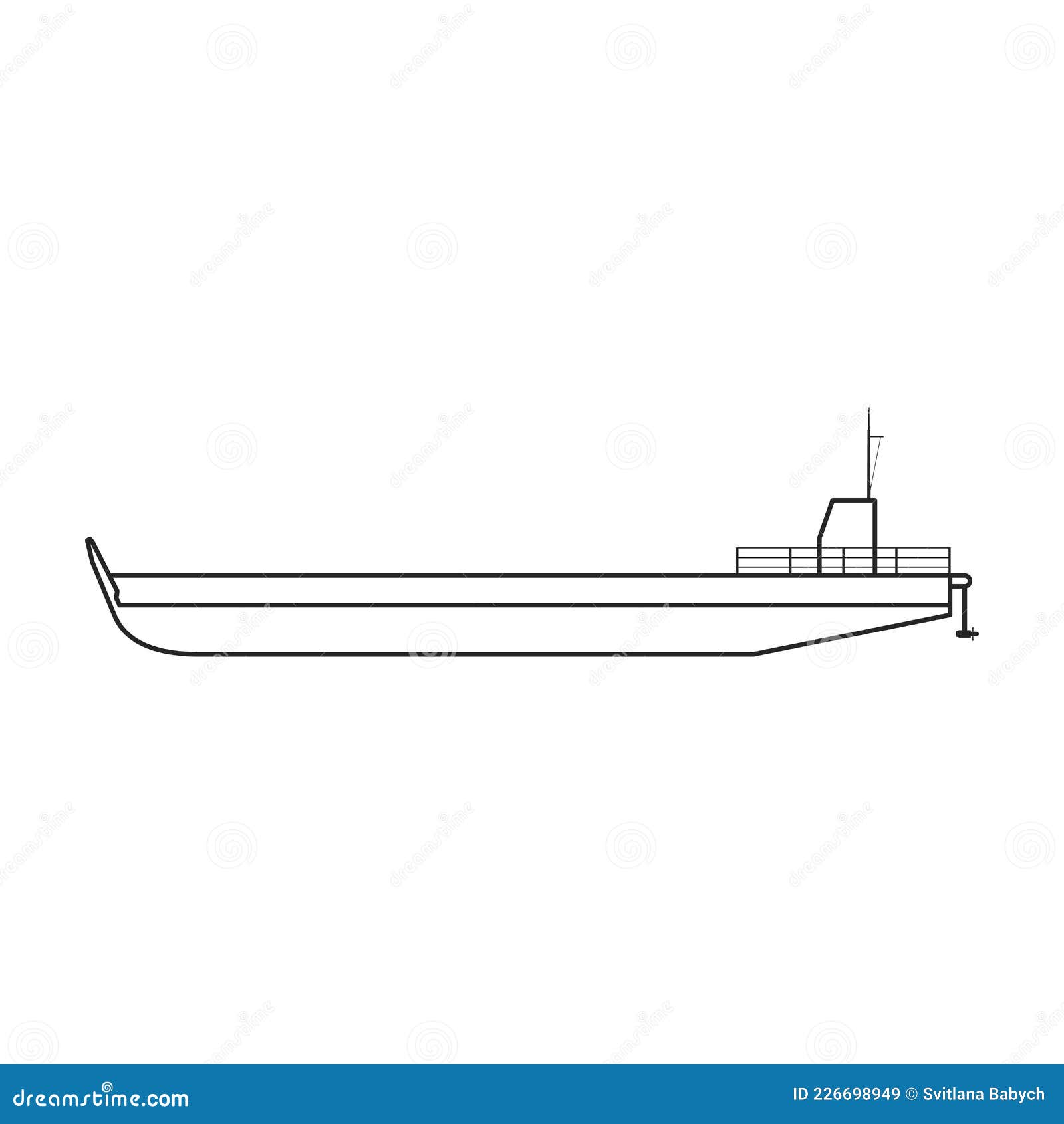 Barge Vector Icon.Outline Vector Icon Isolated on White Background ...