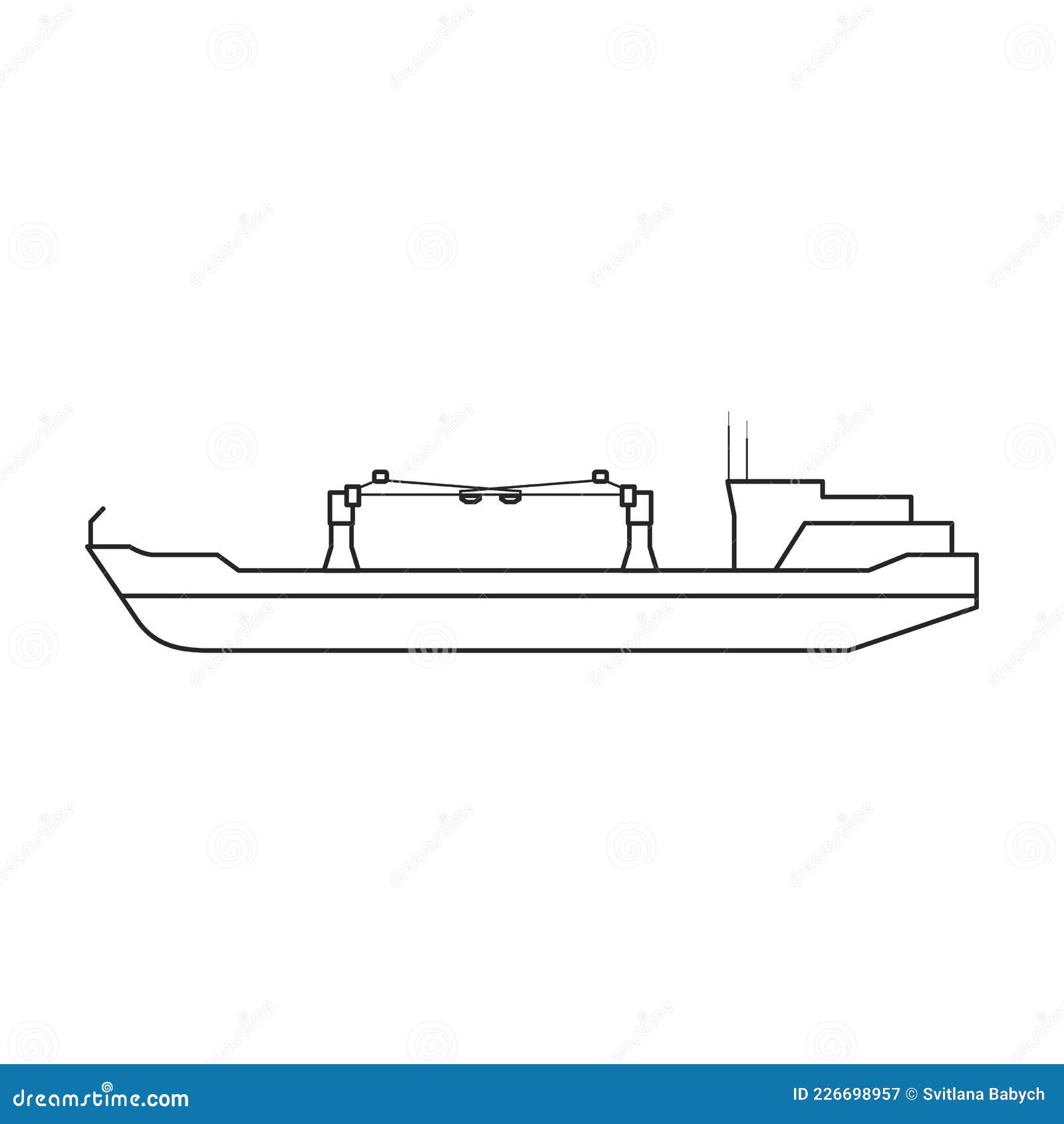 Barge Vector Icon.Outline Vector Icon Isolated on White Background ...