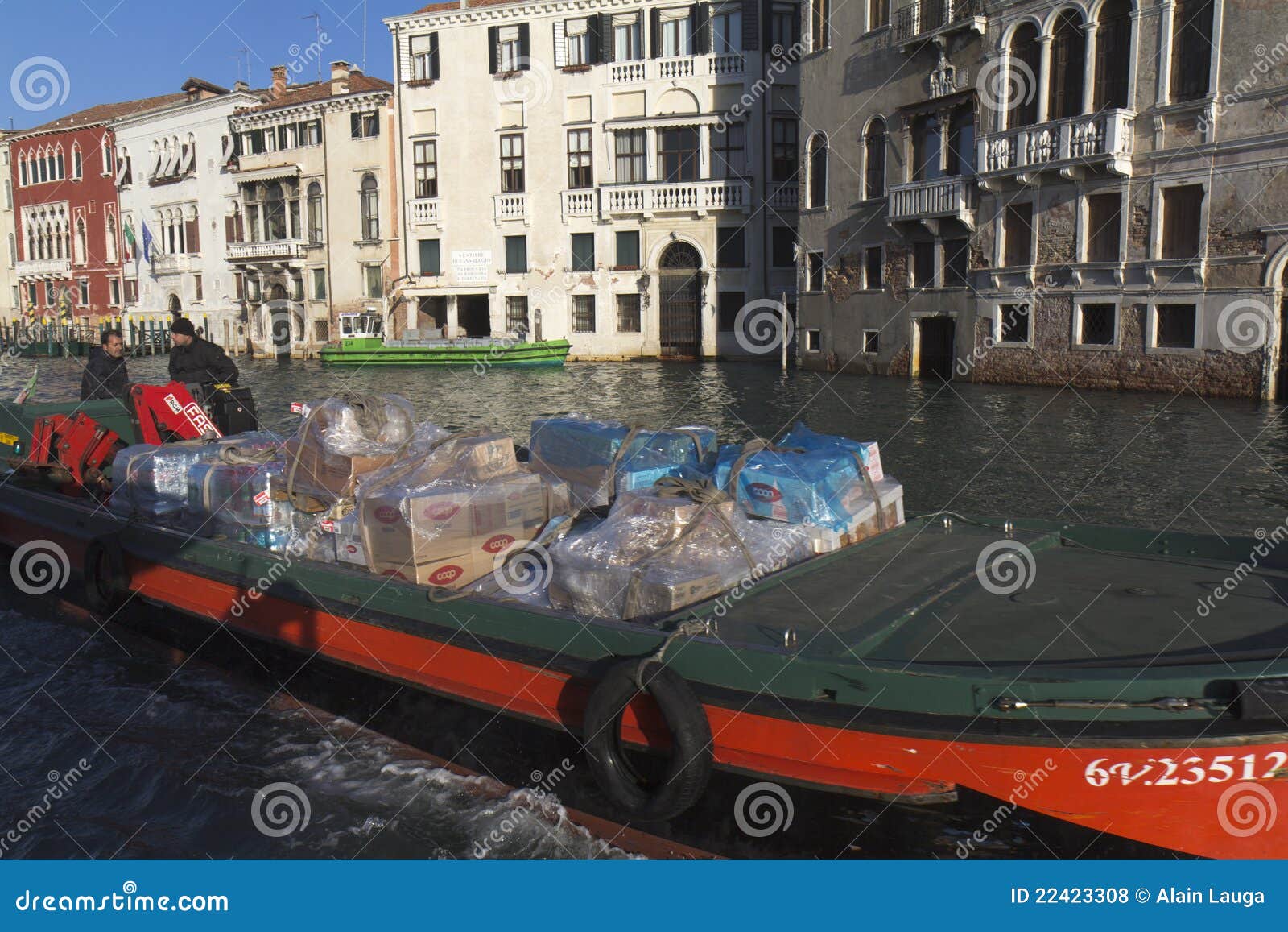 Barge in Venice editorial stock photo. Image of carried - 22423308