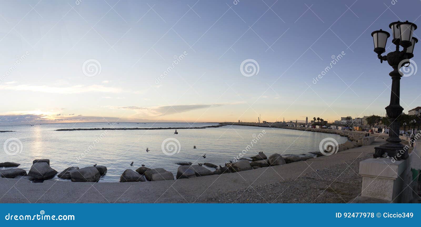 Bari Italy Dawn seafront stock photo. Image of bari, seafront - 92477978
