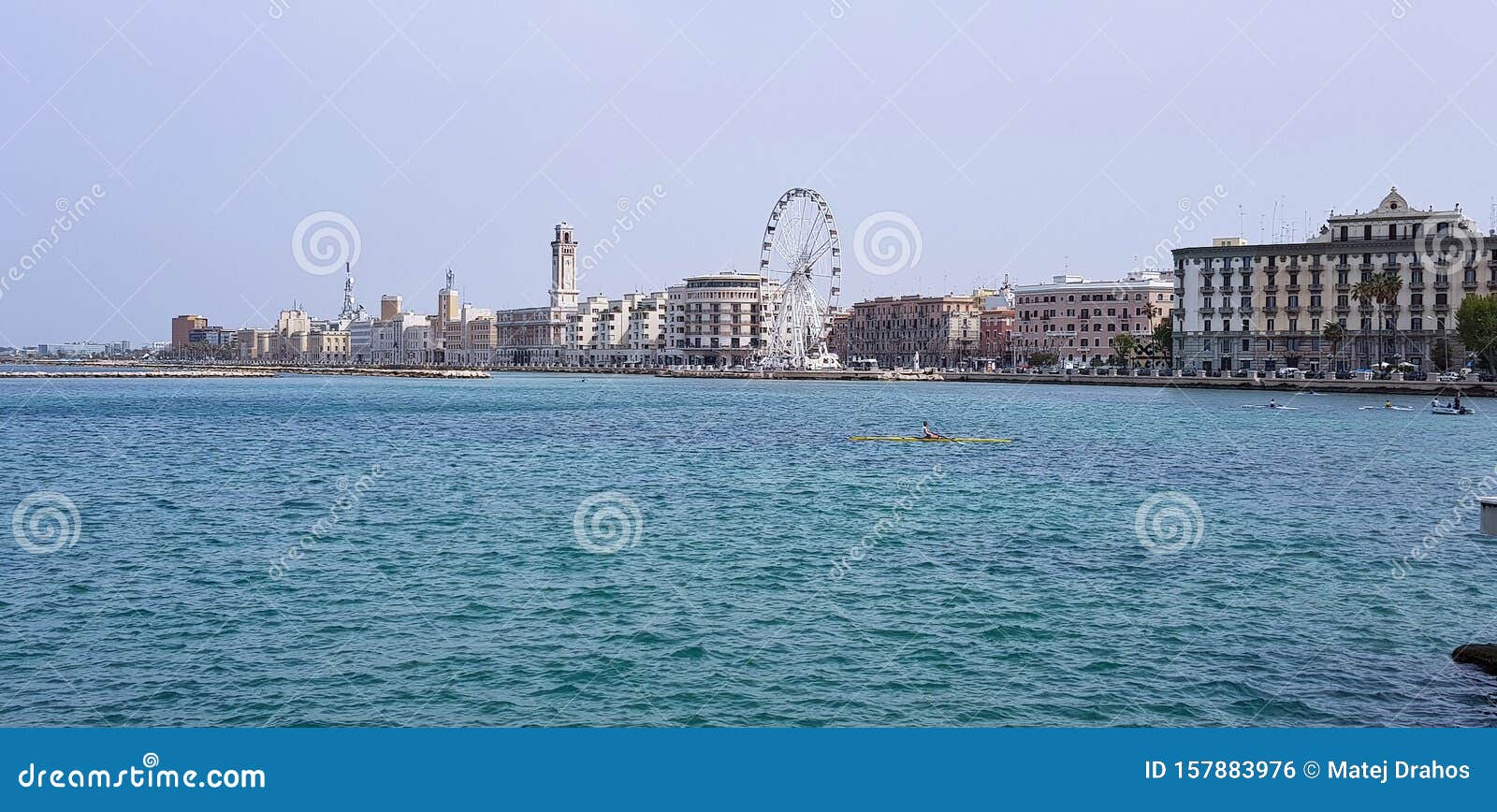 Bari - Italy Waterfront with Buildings and Ferris Wheel Stock Photo ...