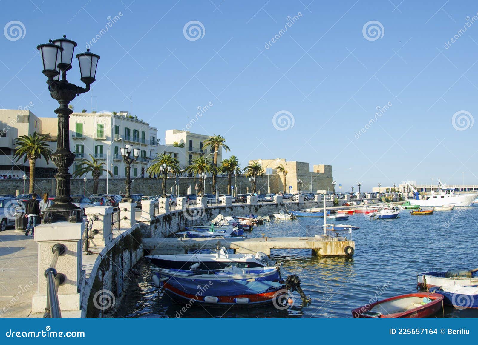 Bari promenade editorial stock image. Image of blue - 225657164