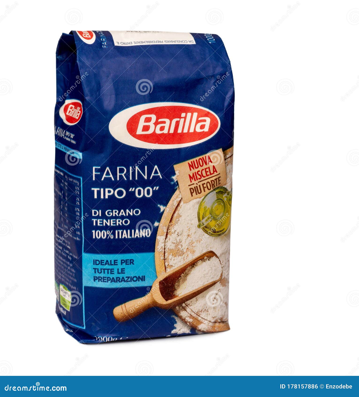 Barilla type 00 flour pack editorial photo. Image of diet - 178157886