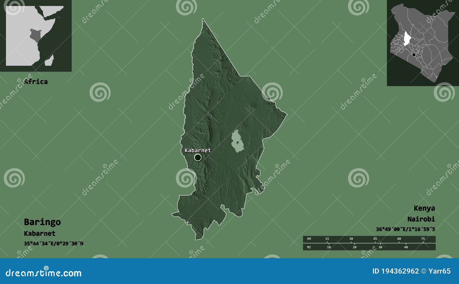 Baringo, County of Kenya,. Previews. Administrative Stock Illustration ...