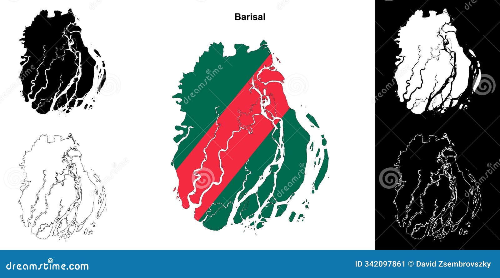 Barisal Outline Map Vector Illustration | CartoonDealer.com #385537884