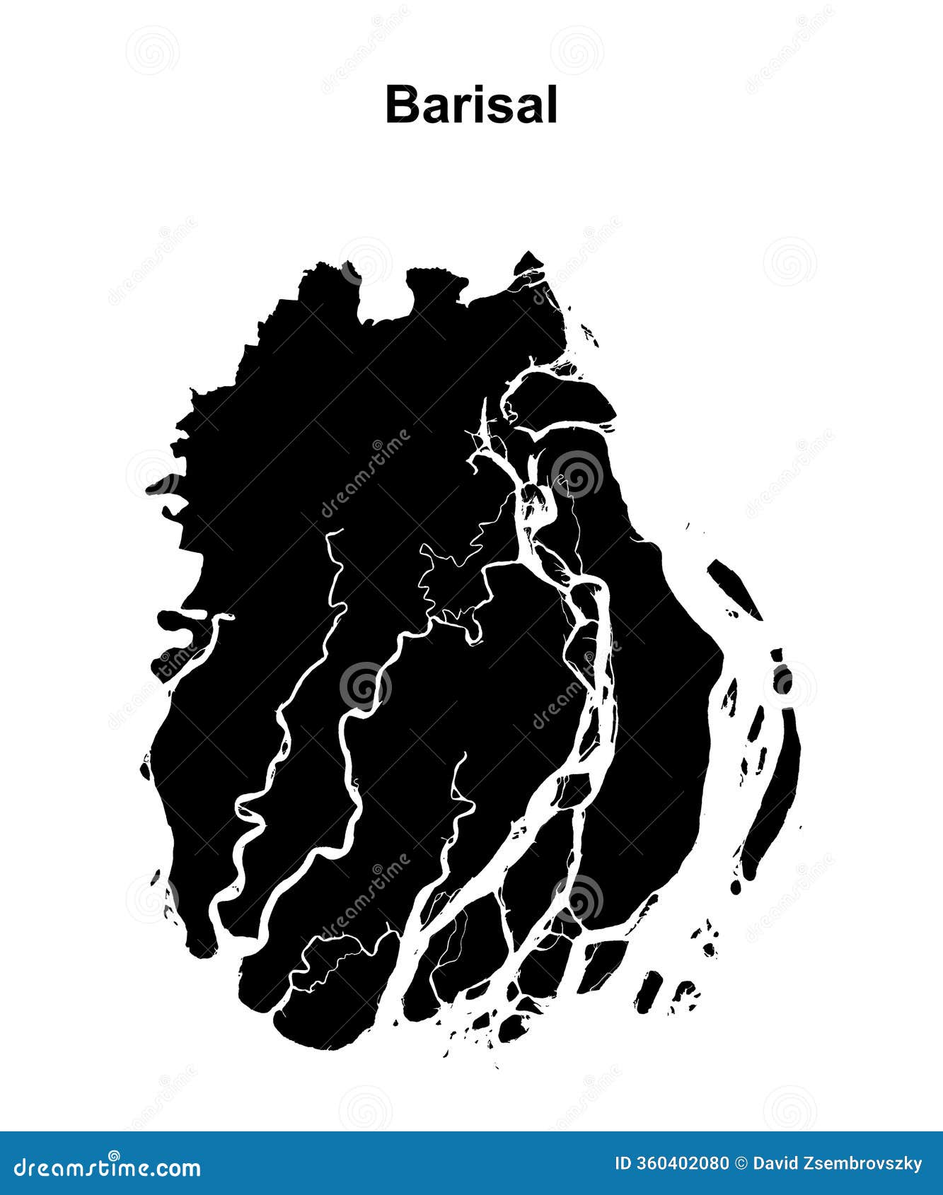 Barisal Division Watercolor Map Of Bangladesh Stock Illustration ...