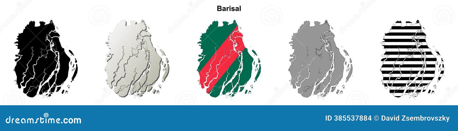Barisal Division Watercolor Map Of Bangladesh Stock Illustration ...