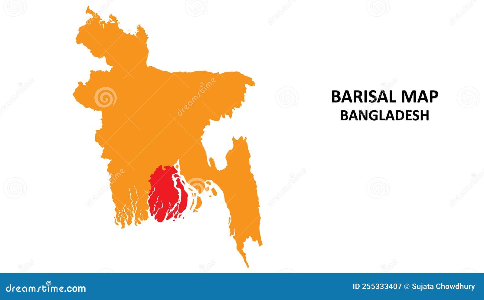 Barisal State and Regions Map Highlighted on Bangladesh Map Stock ...