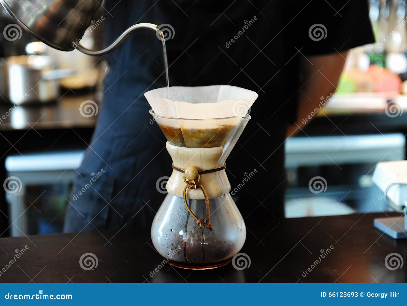 Barista brewing coffee stock image. Image of making, equipment - 66123693