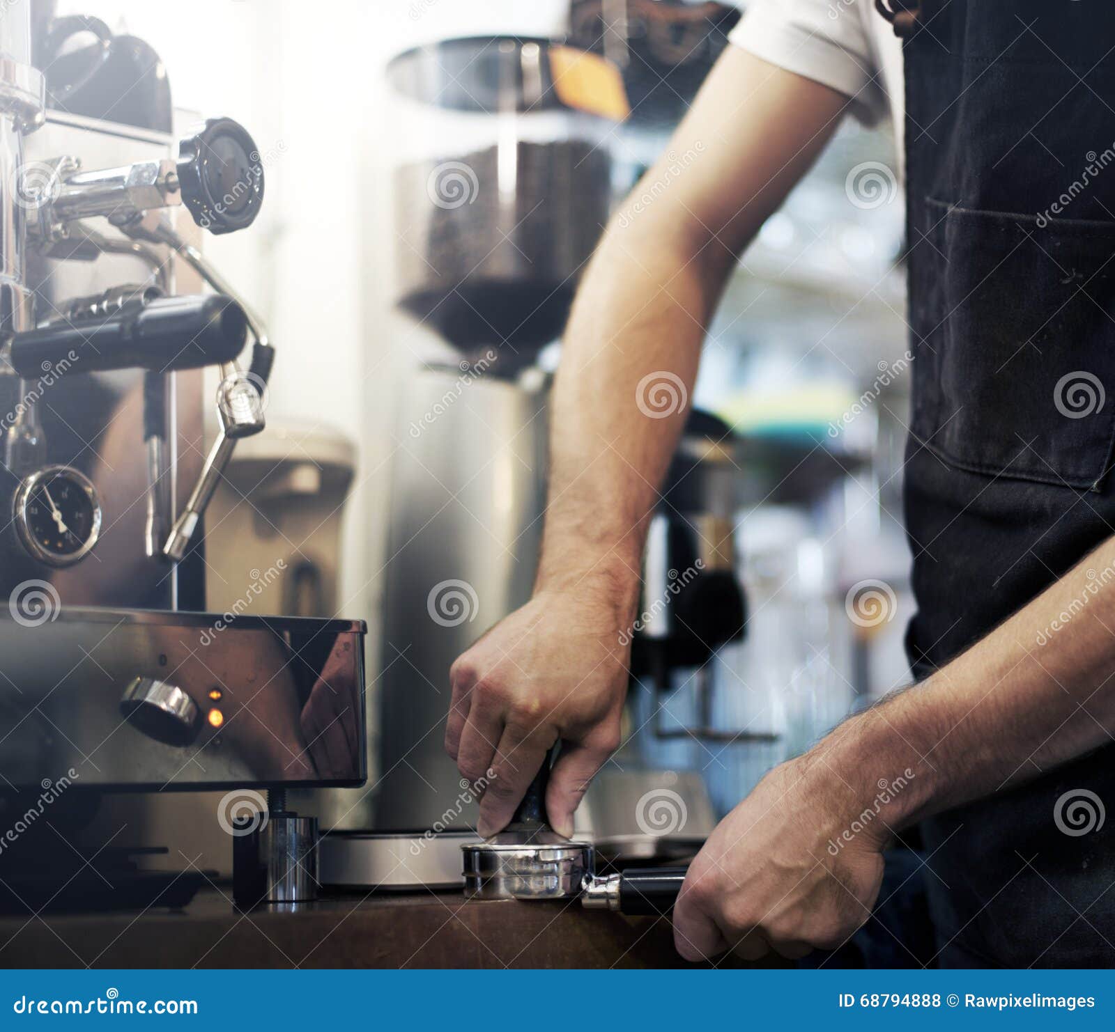 Barista Cafe Making Coffee Preparation Service Concept Stock Photo ...