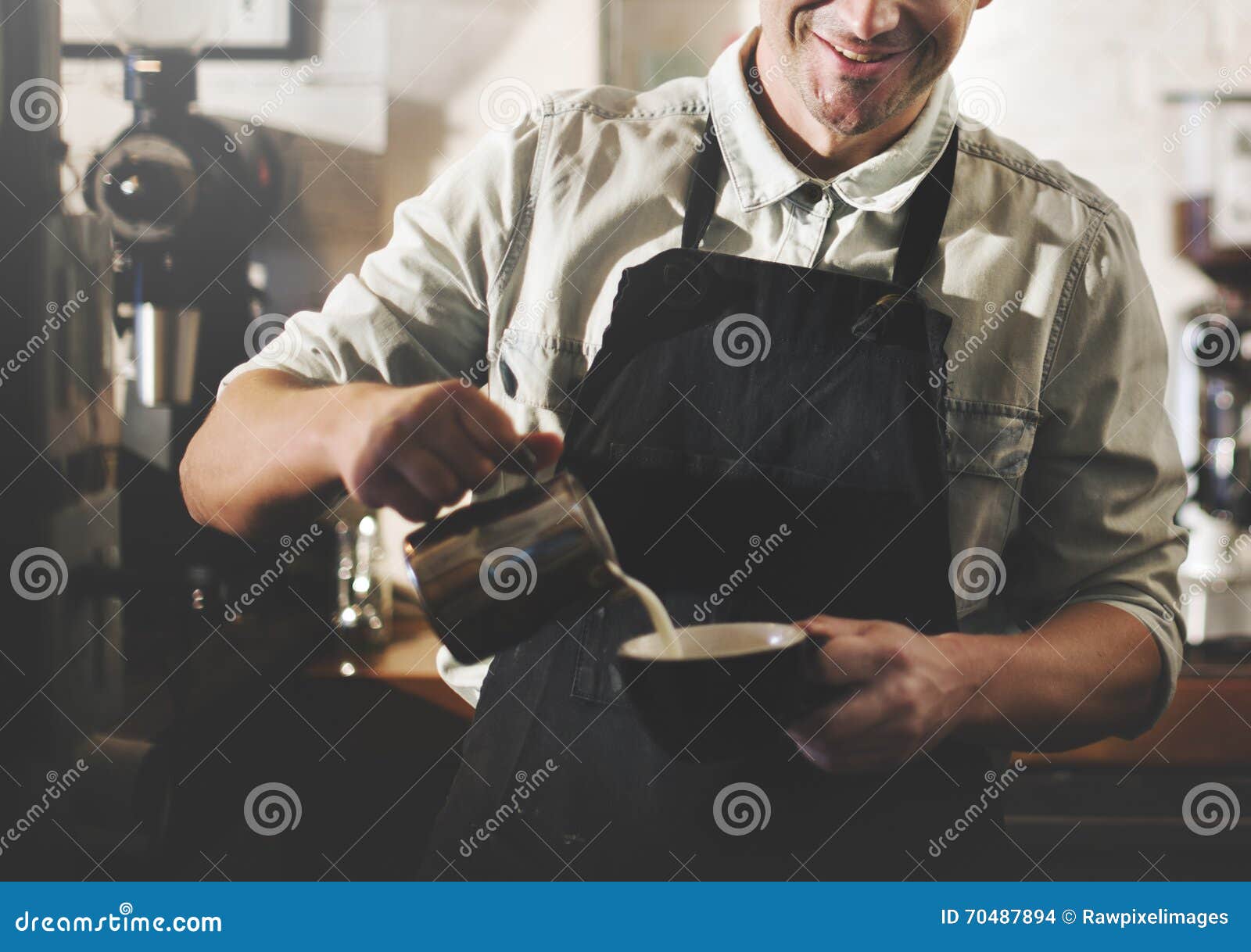 Barista Cafe Making Coffee Preparation Service Concept Stock Photo ...