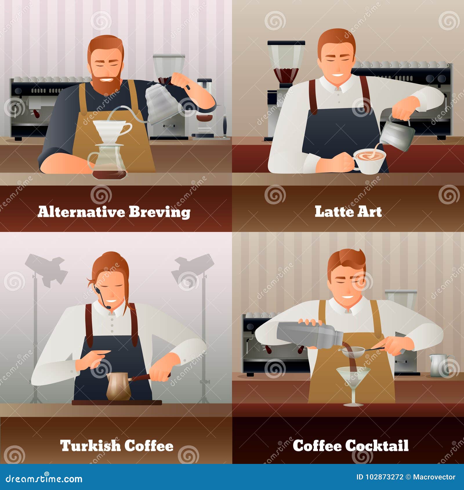 Barista and Coffee Concept Icons Set Stock Vector - Illustration of ... Barista and Coffee Concept Icons Set Stock Vector - Illustration of ...