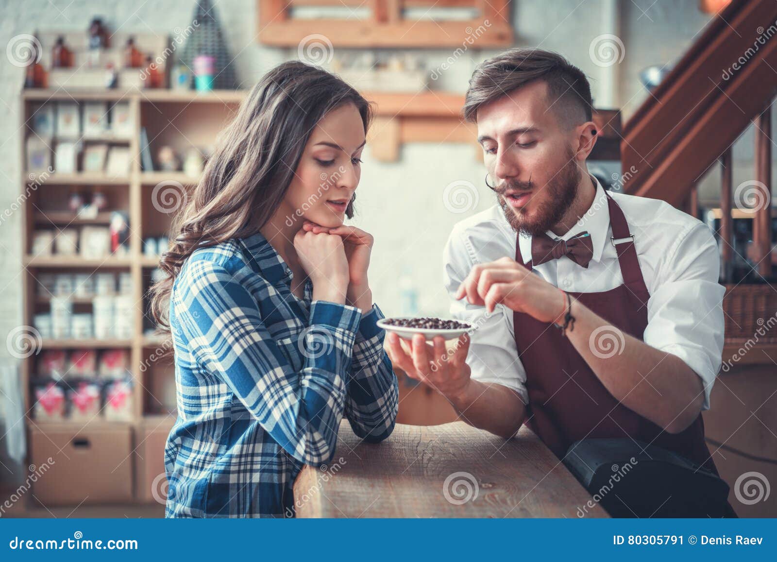 Barista with customer stock image. Image of industry - 80305791