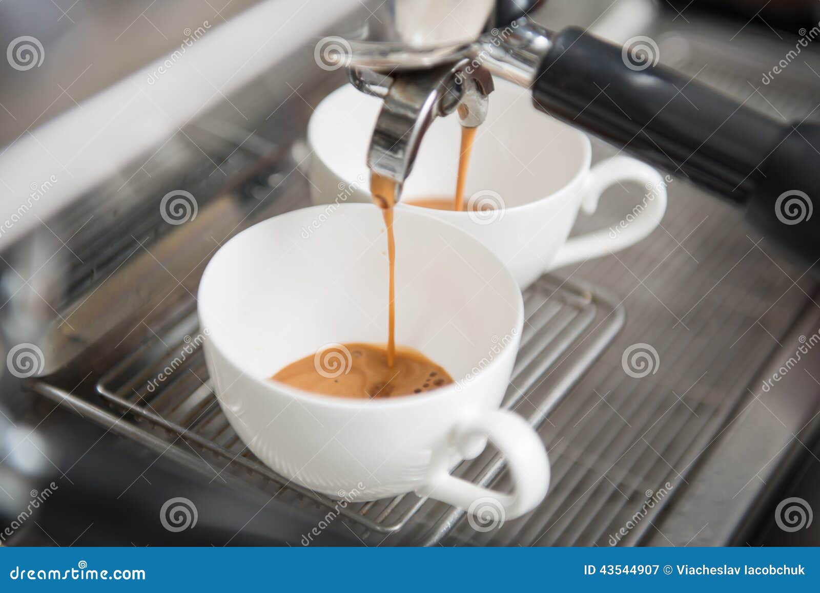 Barista doing your coffee stock image. Image of holder - 43544907