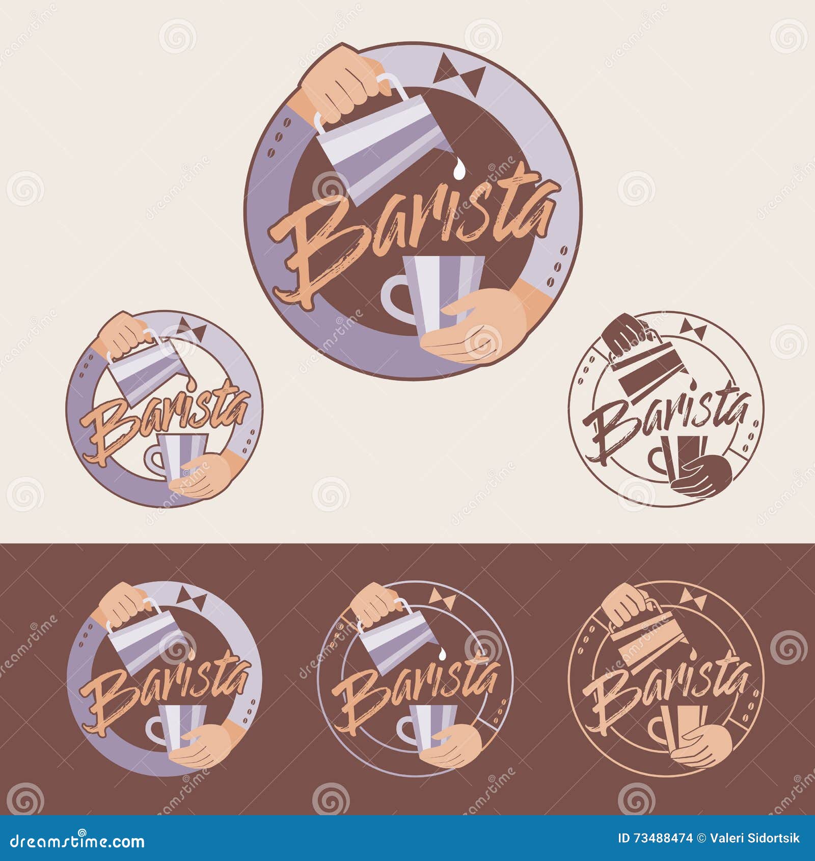 Barista emblem stock vector. Illustration of ornament - 73488474