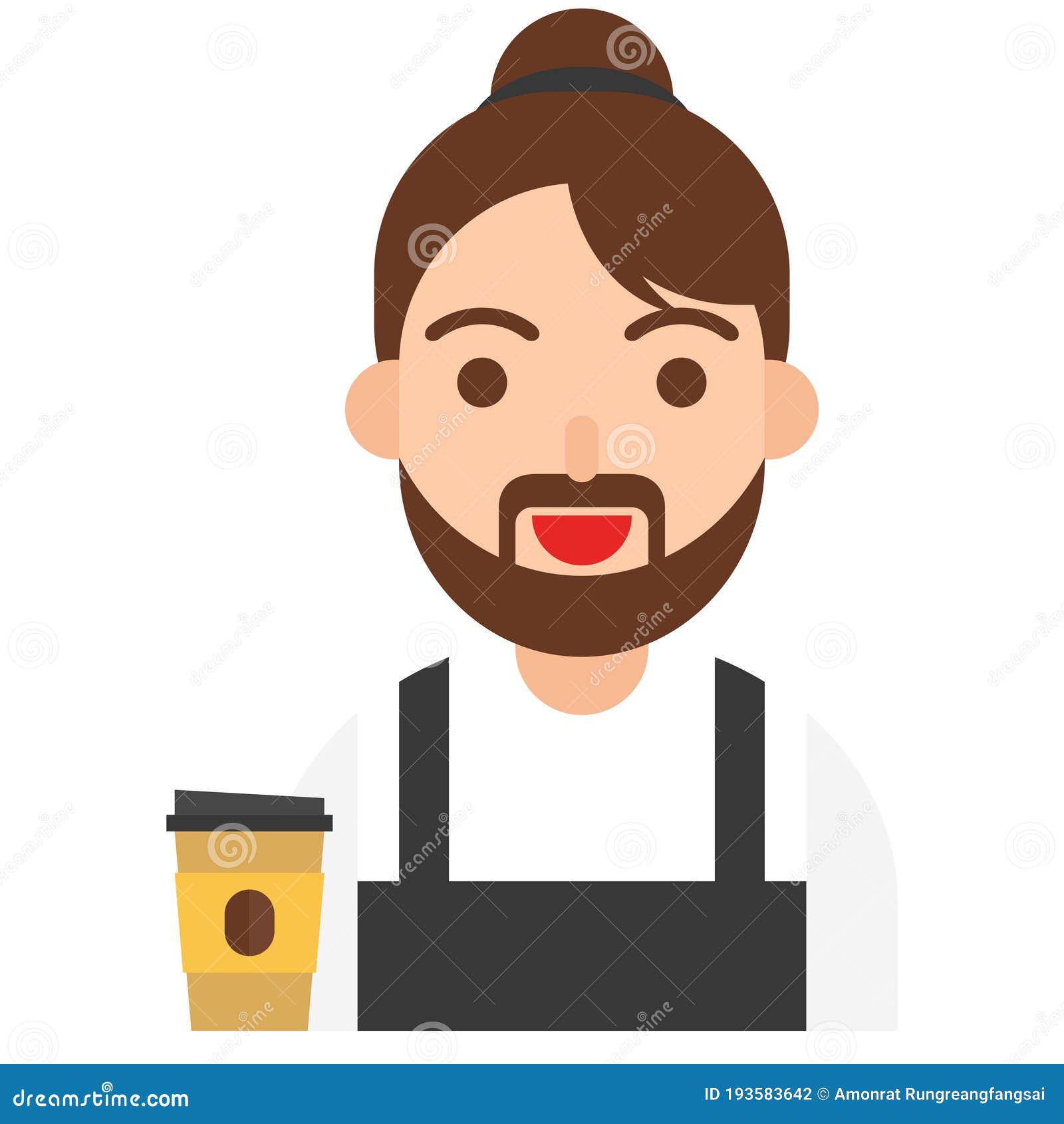 Barista Icon, Profession and Job Vector Illustration Stock Vector ...