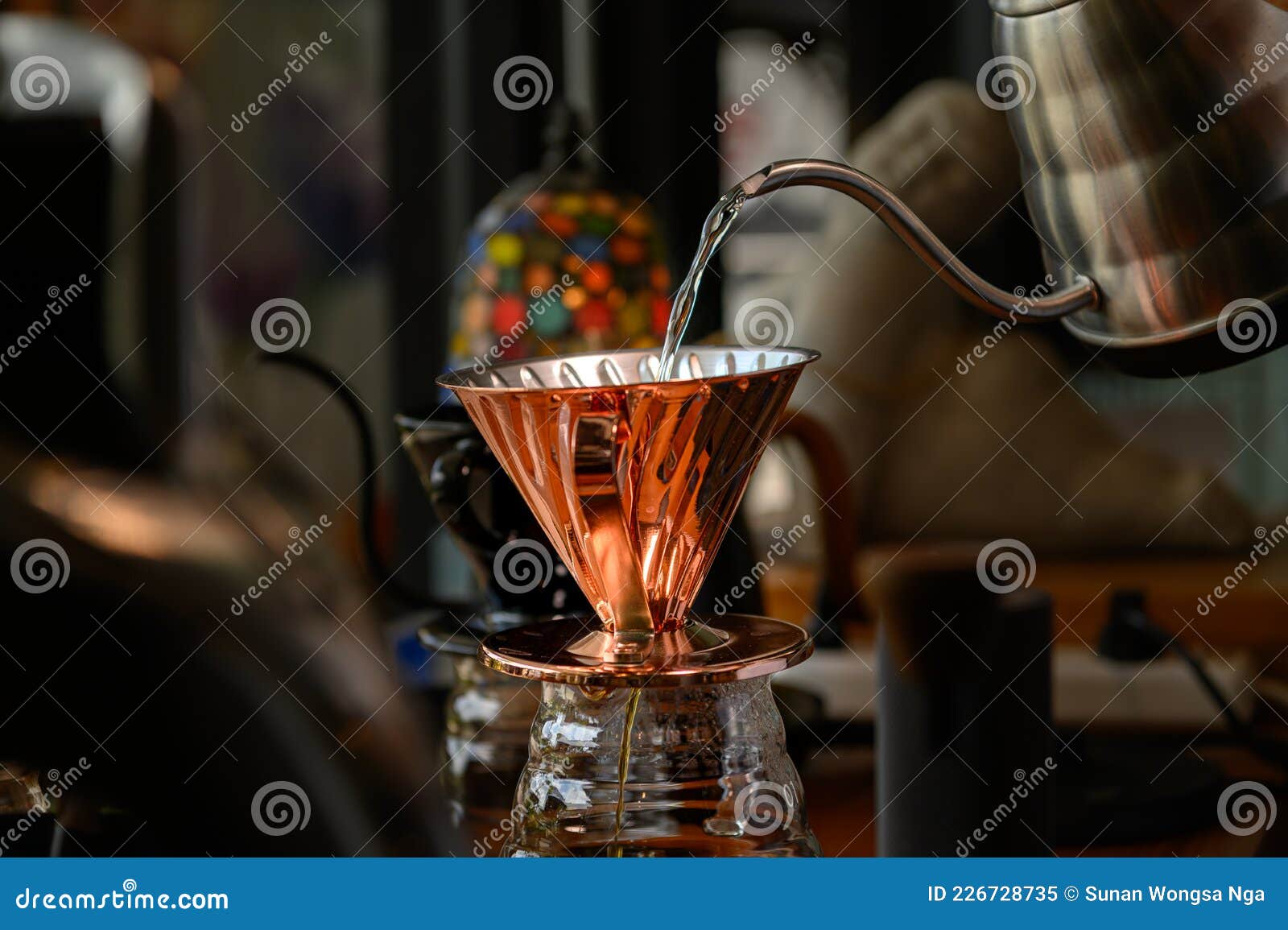 The Barista is Making Coffee in a Drip Method Stock Image - Image of ...