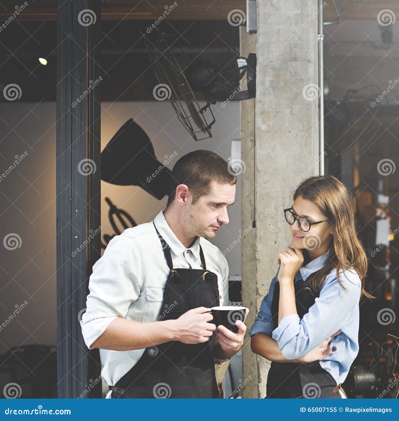 Barista Partner Working Coffee Shop Concept Stock Image - Image of ...