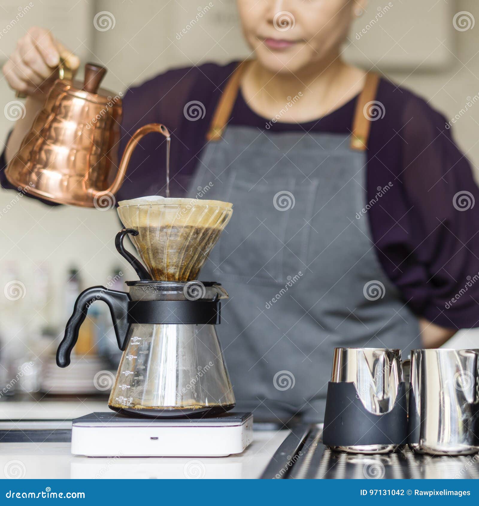 Barista Prepare Coffee Working Order Concept Stock Photo - Image of ...