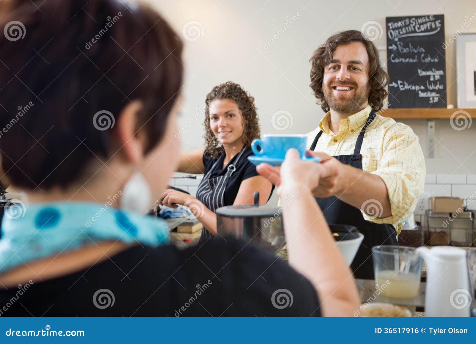 Barista Serving Customer stock photo. Image of barista - 36517916