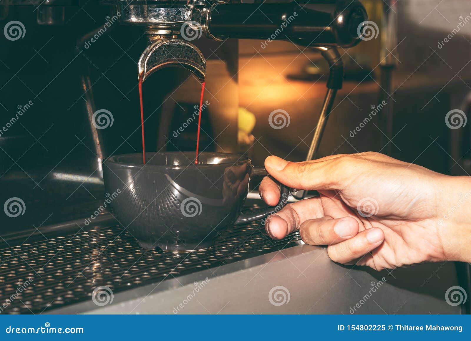 Barista Using Automatic Coffee Machines Stock Image - Image of ...