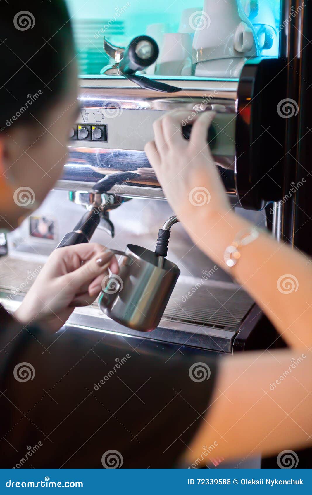 Barista at Work. Coffee Preparation Editorial Stock Photo - Image of ...