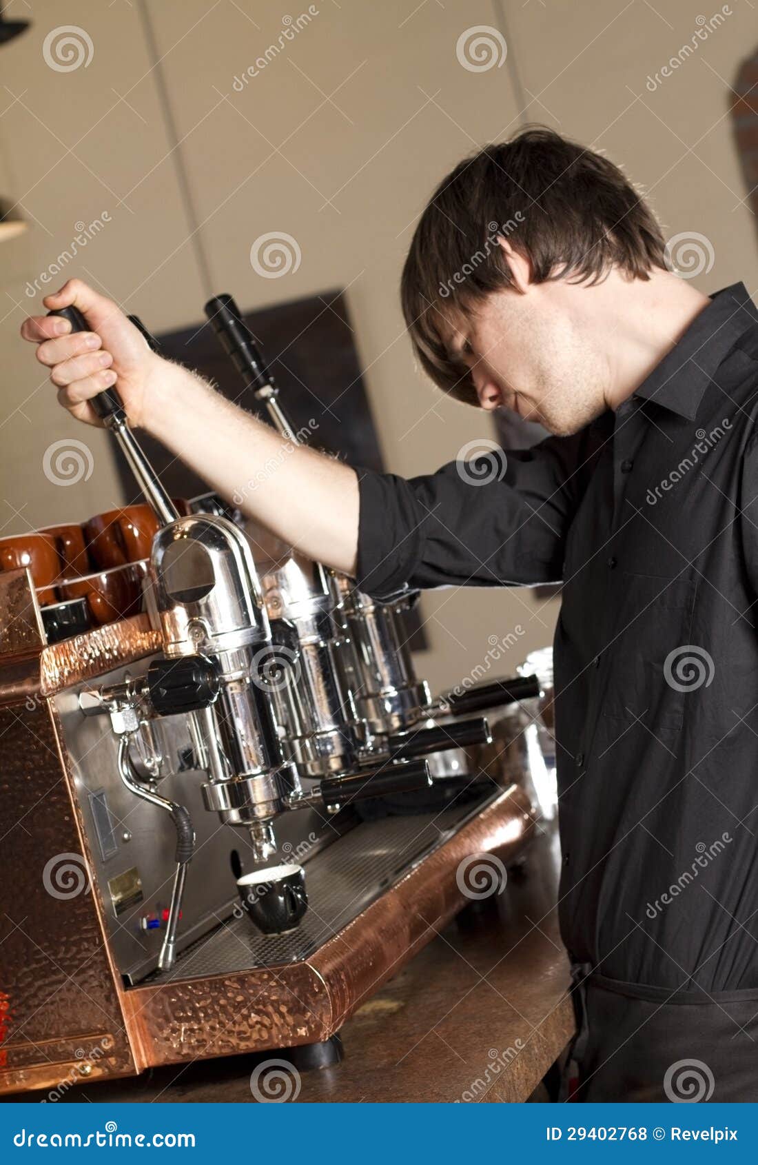 Barista Working Espresso stock photo. Image of shop, inside - 29402768